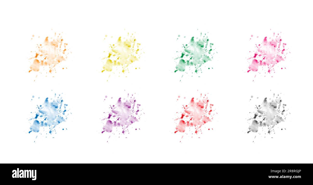 A set of colored blots, brushstroke. Template for creative design ...