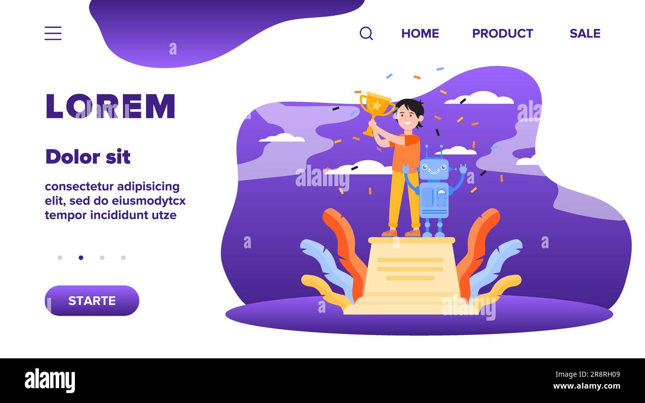 School child winning robotics competition Stock Vector Image & Art - Alamy