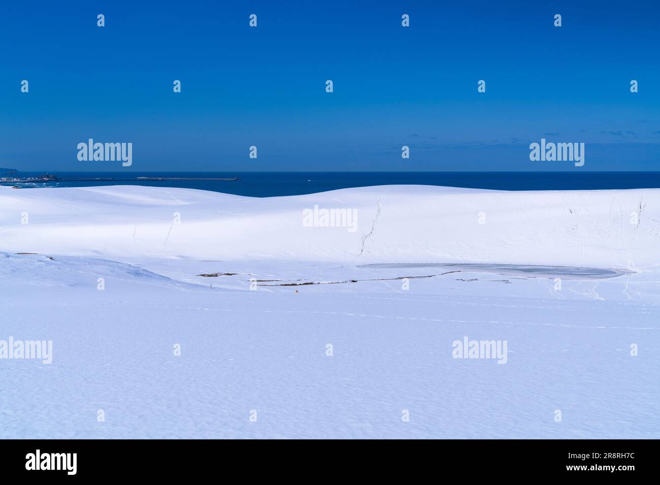 Tottori sand dunes under snow Stock Photo - Alamy