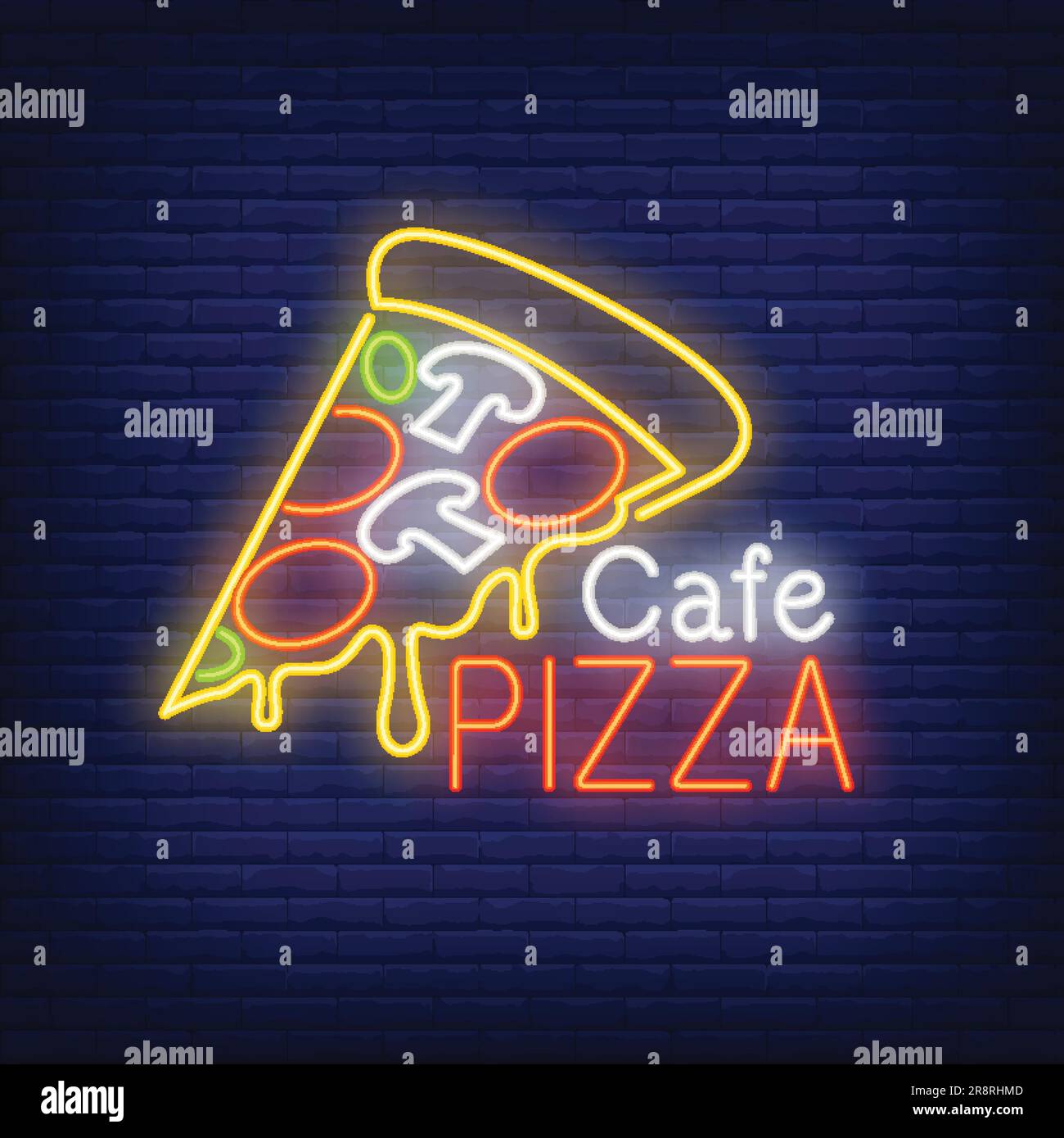 Cafe pizza neon sign Stock Vector Image & Art - Alamy