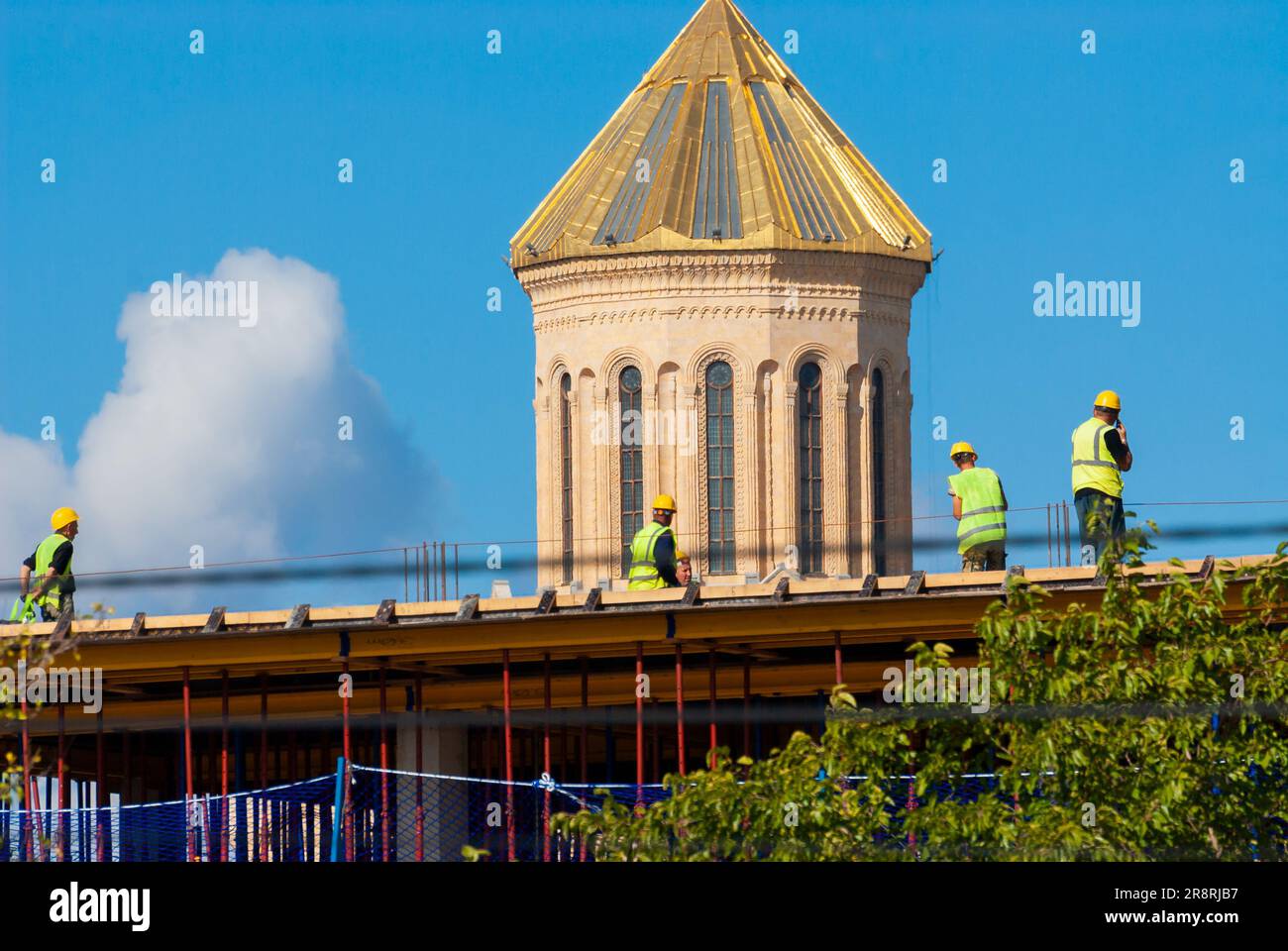 Georgia, Tbilisi - October 21, 2020: The process of building a house ...