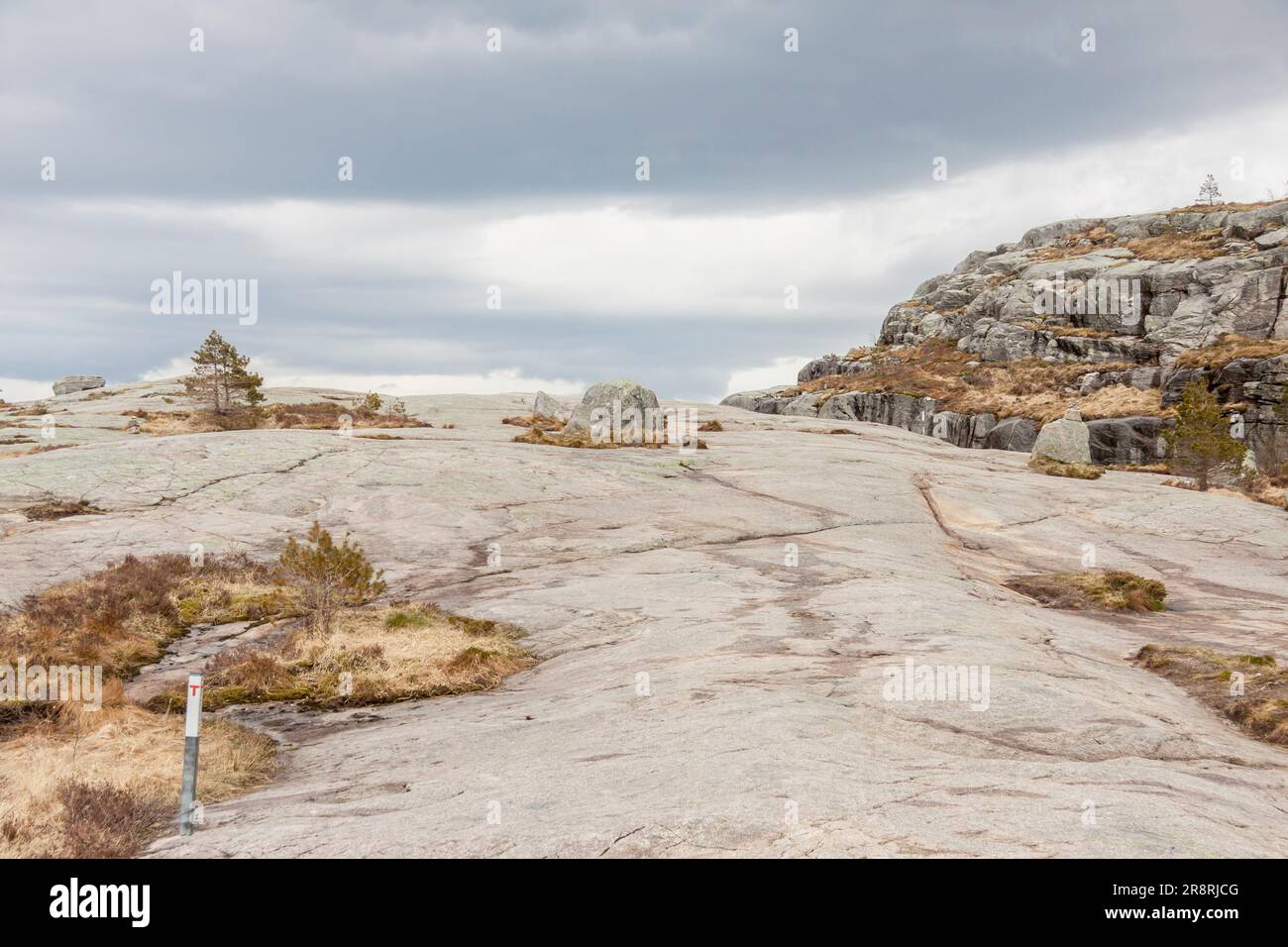 Beauty view from path to Preikestolen in Norway Stock Photo - Alamy