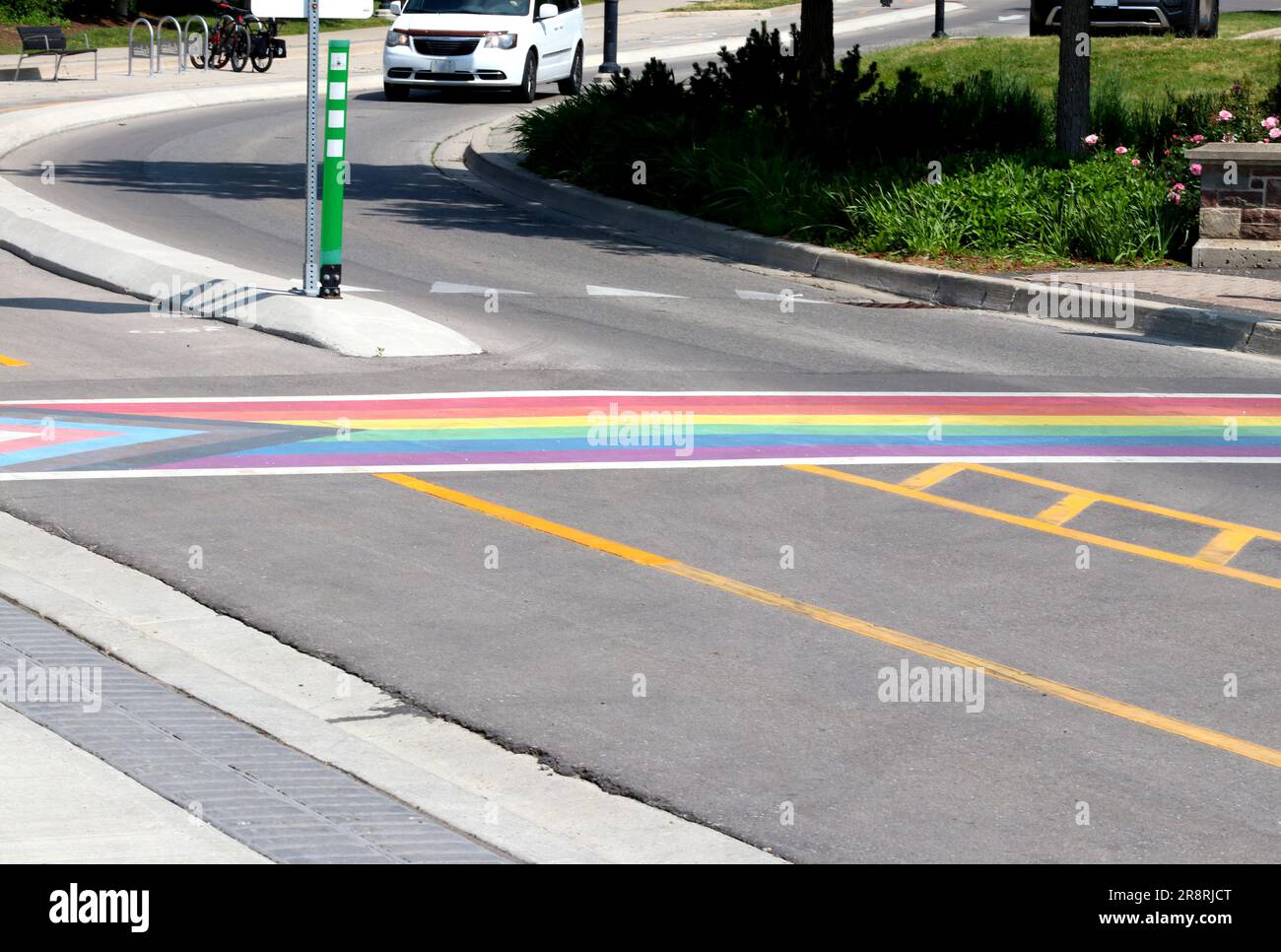 Road with Pride Rainbow LGBT Sidewalk Crosswalk Stock Photo - Alamy