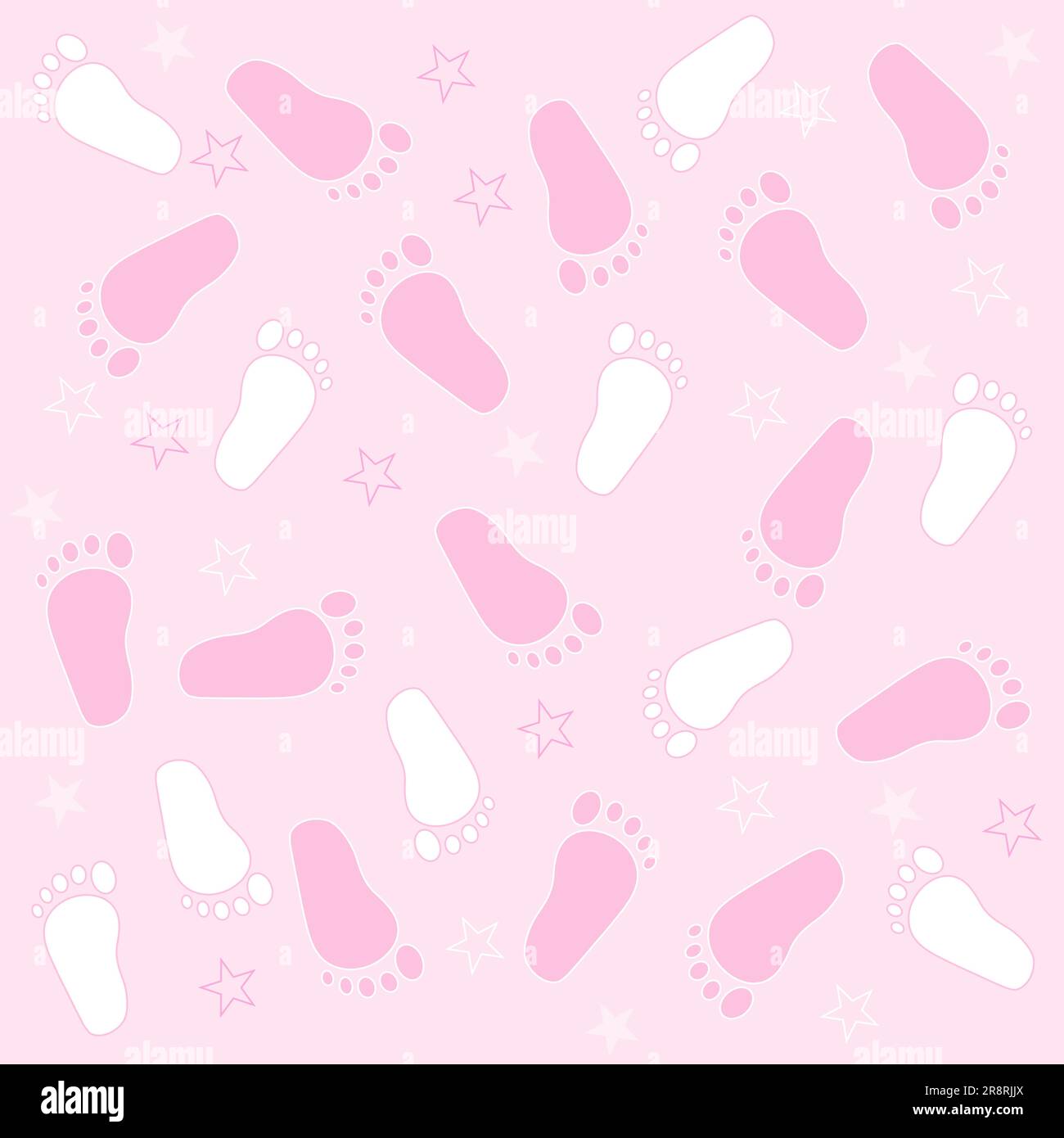 Baby feet, footprints of a baby boy, footprints seamless pattern ...