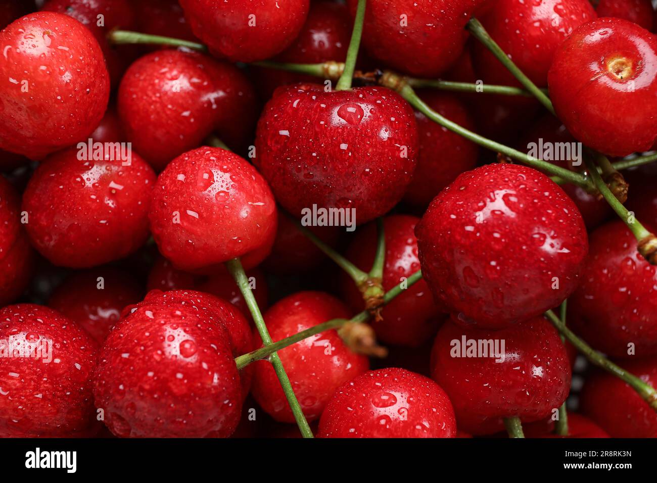 Texture of sweet cherries as background, closeup Stock Photo - Alamy