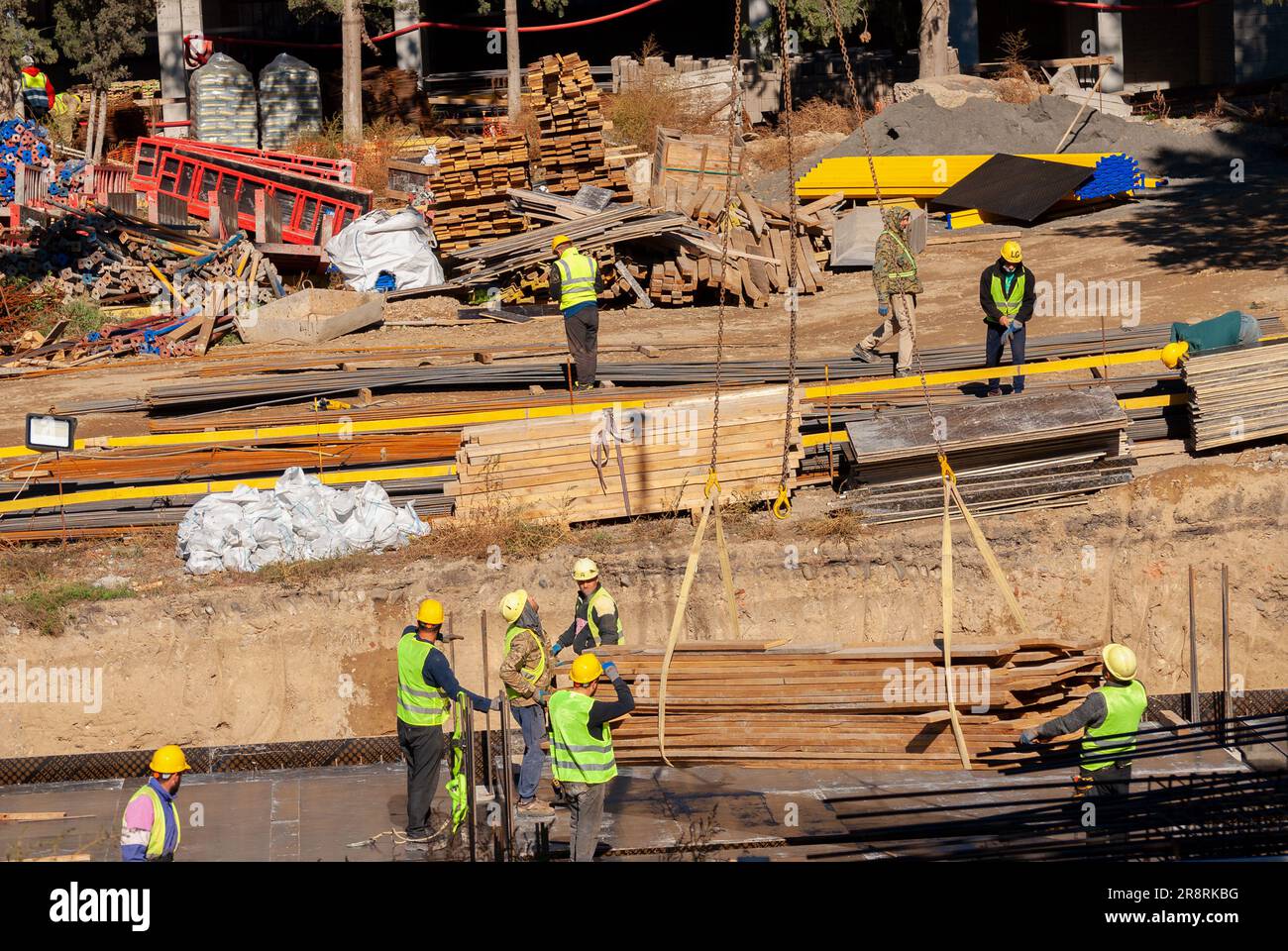 Georgia, Tbilisi - November 8, 2020: The process of building a house ...