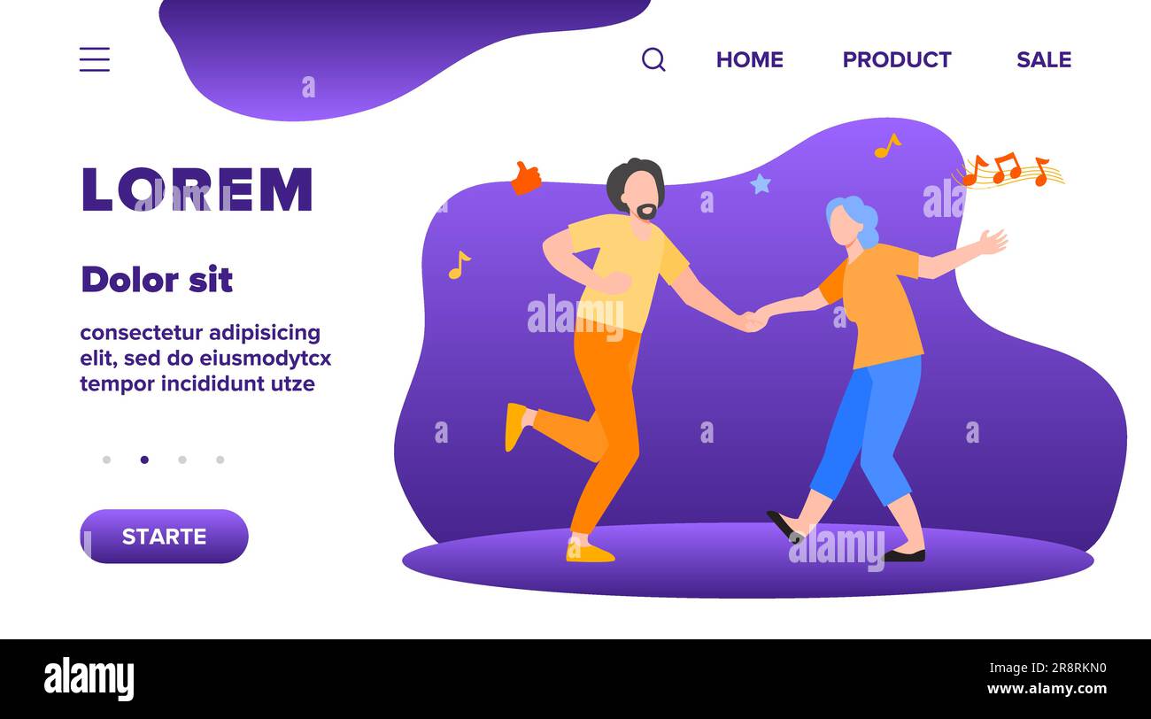 Happy old people dancing isolated flat vector illustration Stock Vector Image & Art - Alamy