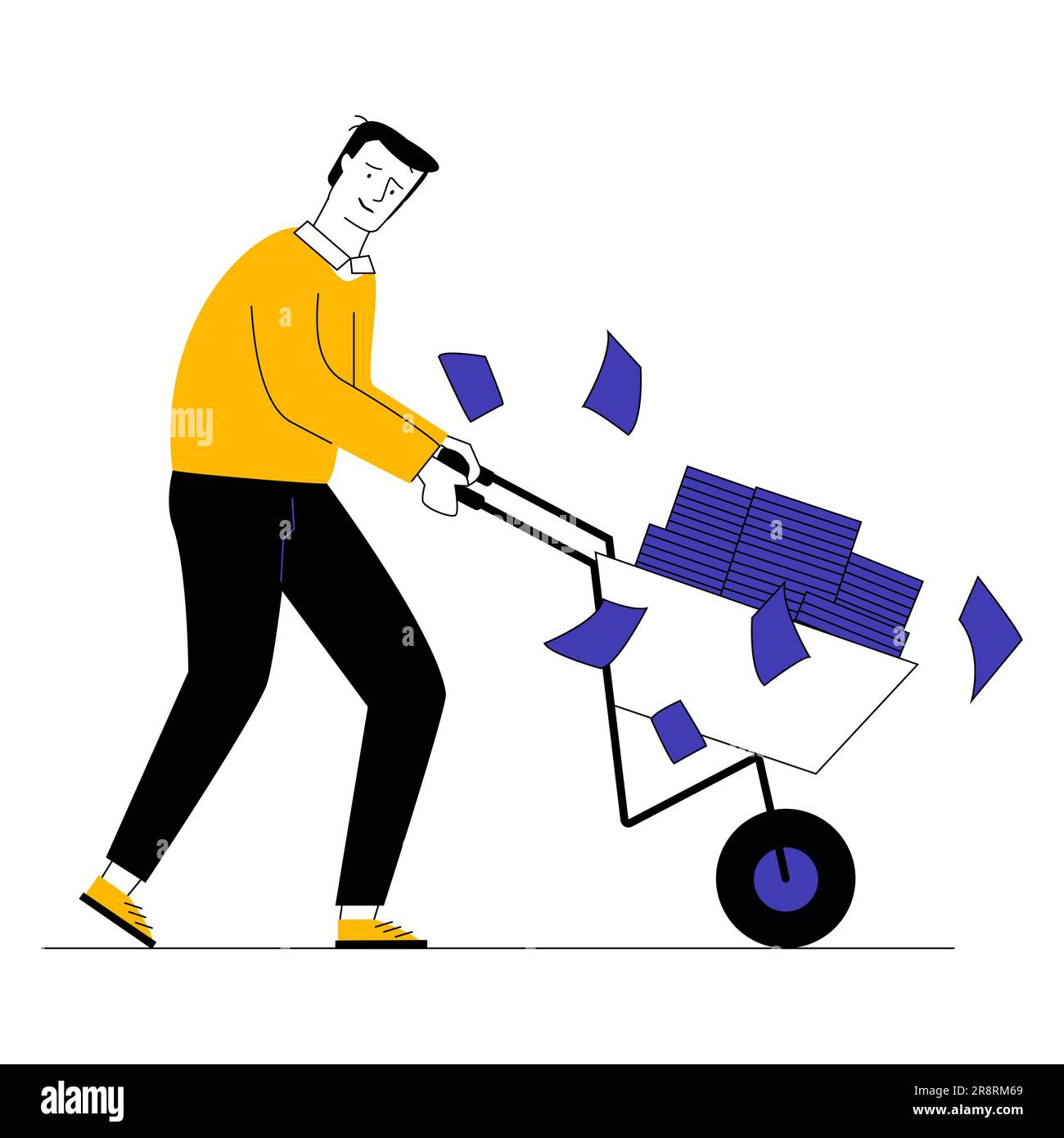 Wheeling cart Stock Vector Images - Alamy