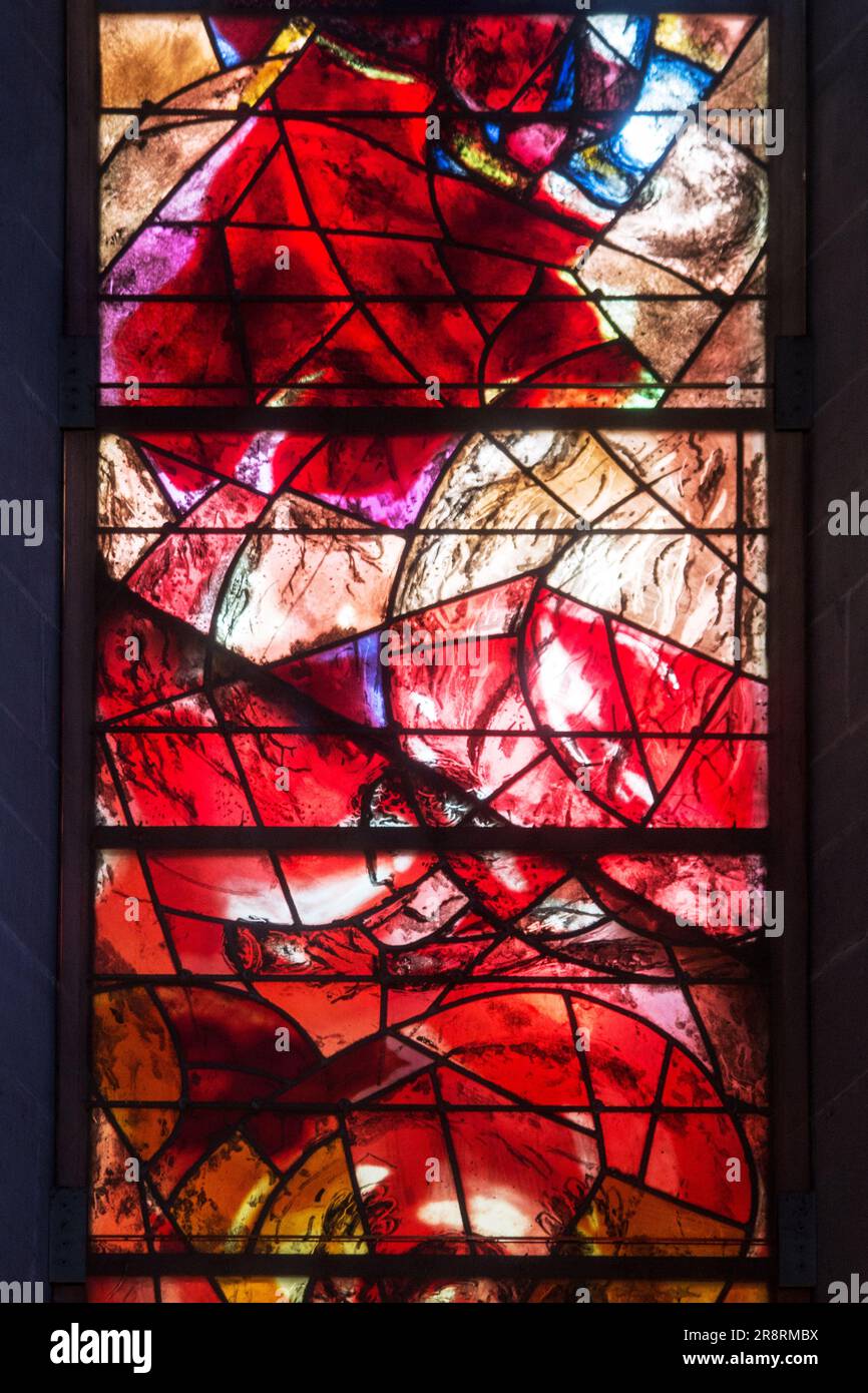 Zurich, Switzerland - April 19. 2021 : stained glass window of the ...
