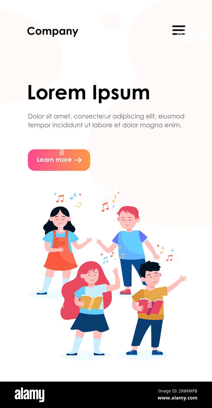 Cartoon children choir flat vector illustration Stock Vector Image ...