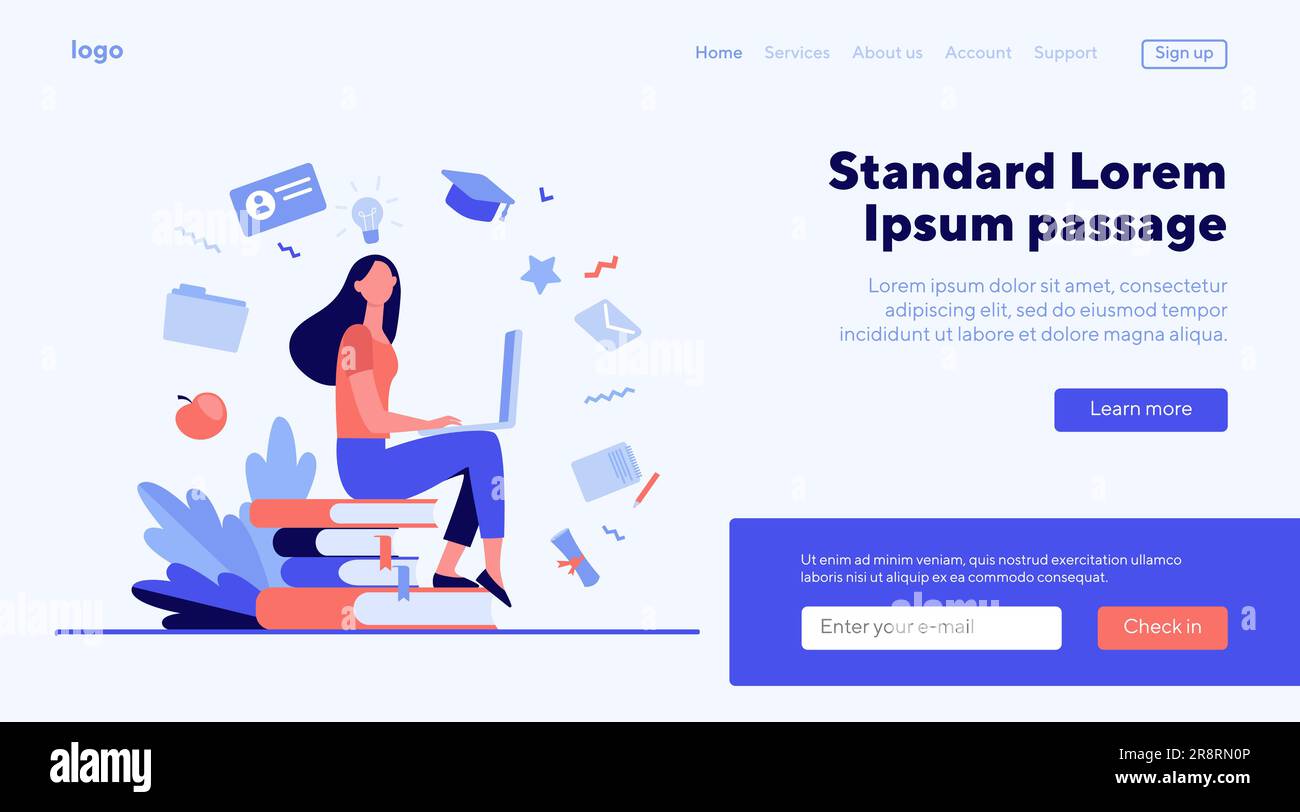 Student with laptop studying on online course Stock Vector Image & Art ...