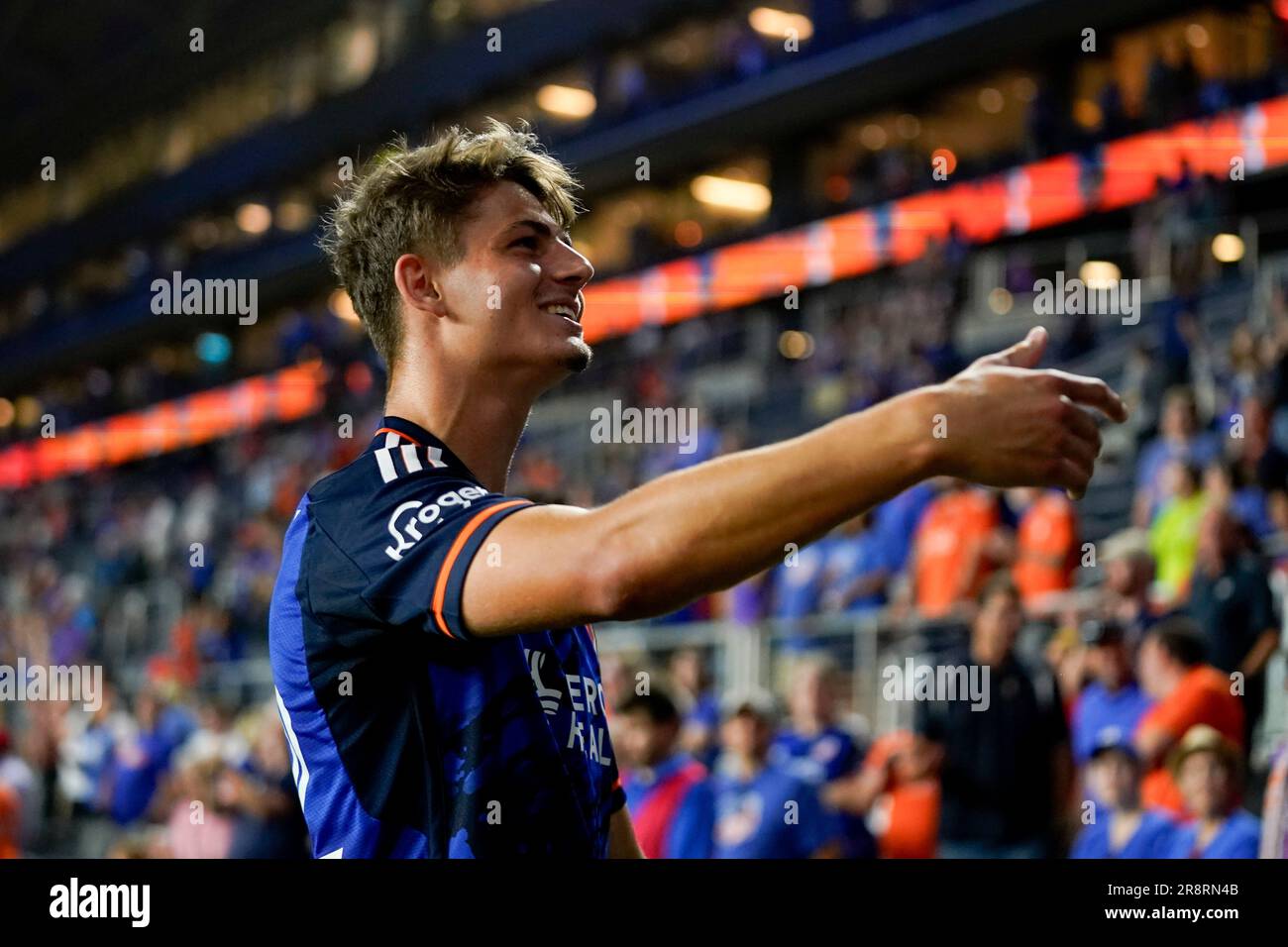 FC Cincinnati's Bret Halsey speaks with supporters following an MLS ...