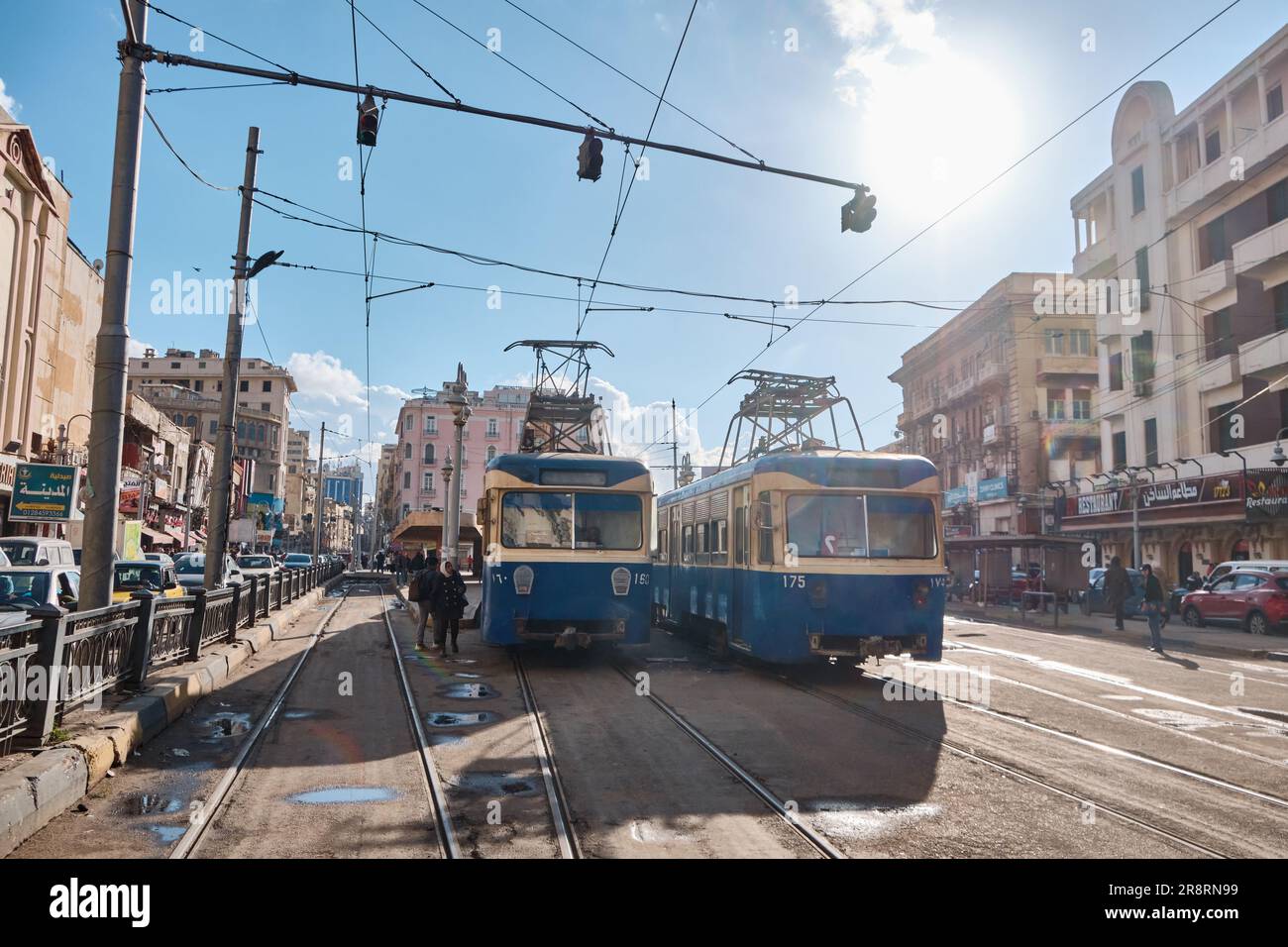 Tram in Alexandria, Egypt Stock Photo - Alamy