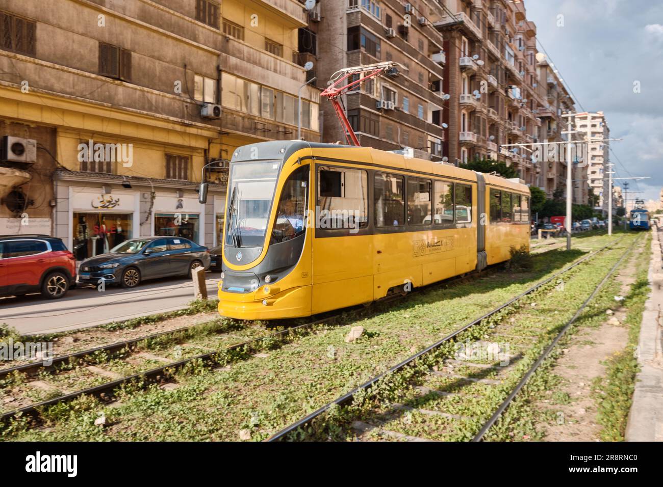 Modern tram in Alexandria, Egypt Stock Photo - Alamy