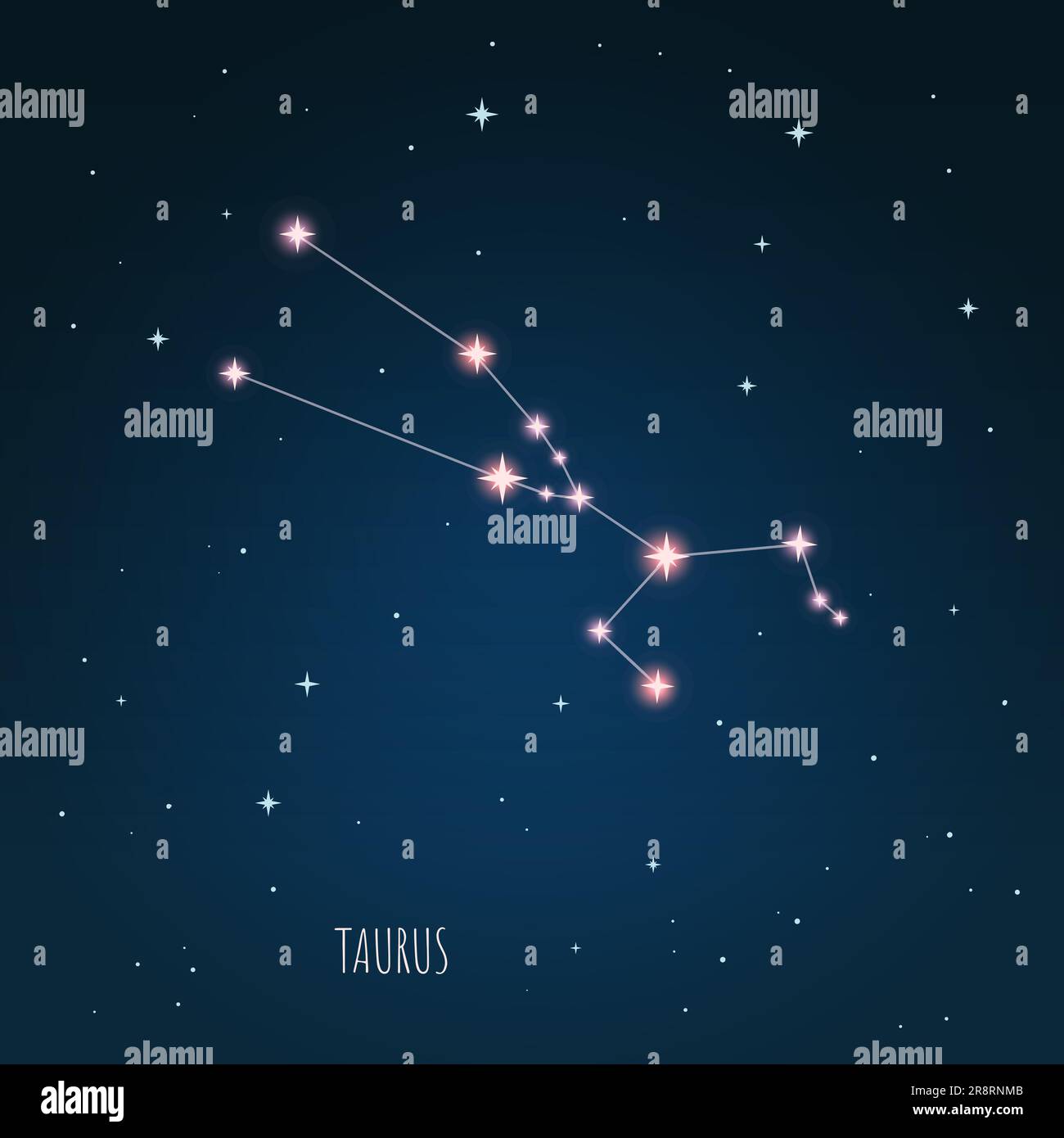 Constellation Taurus scheme in starry sky Space Stock Vector Image ...