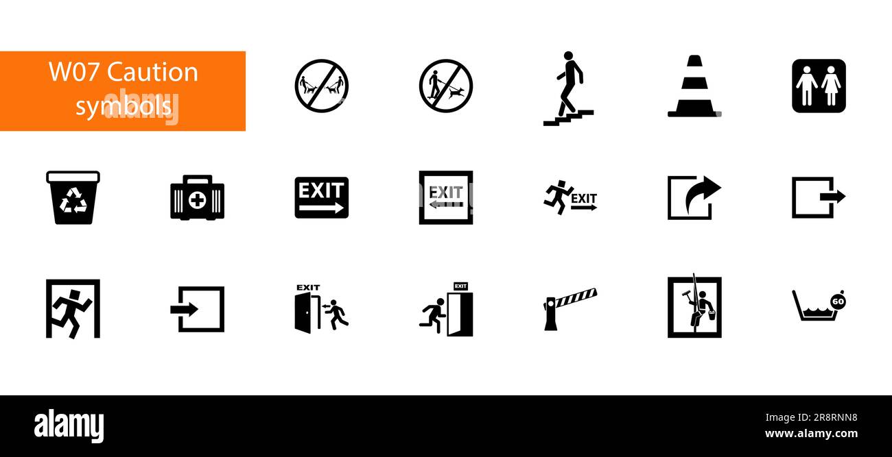 Caution symbols icon set Stock Vector Image & Art - Alamy