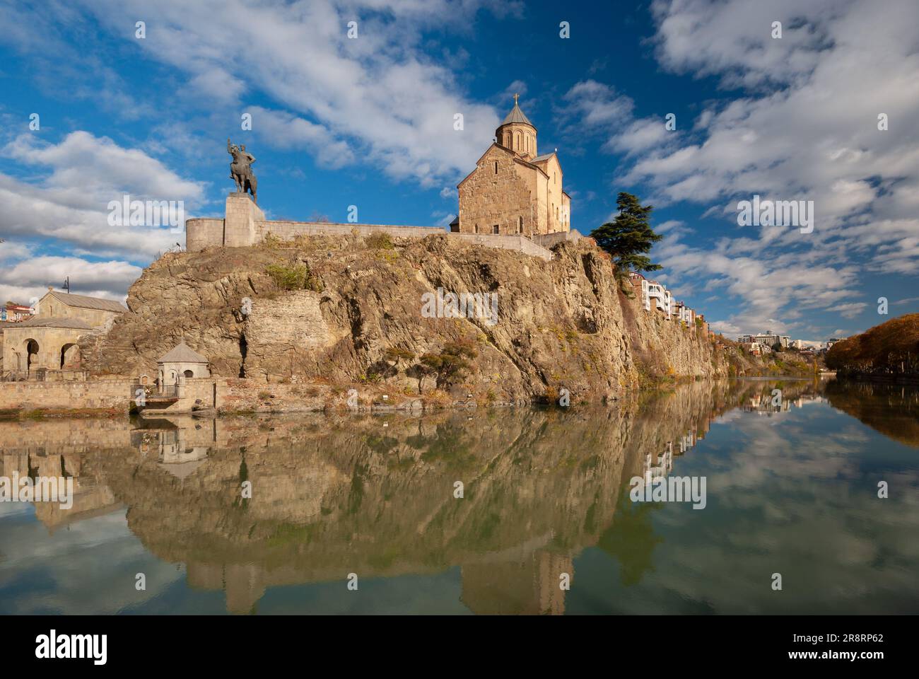 Beautiful view of Metekhi church in Old Town Tbilisi, Georgia Stock ...
