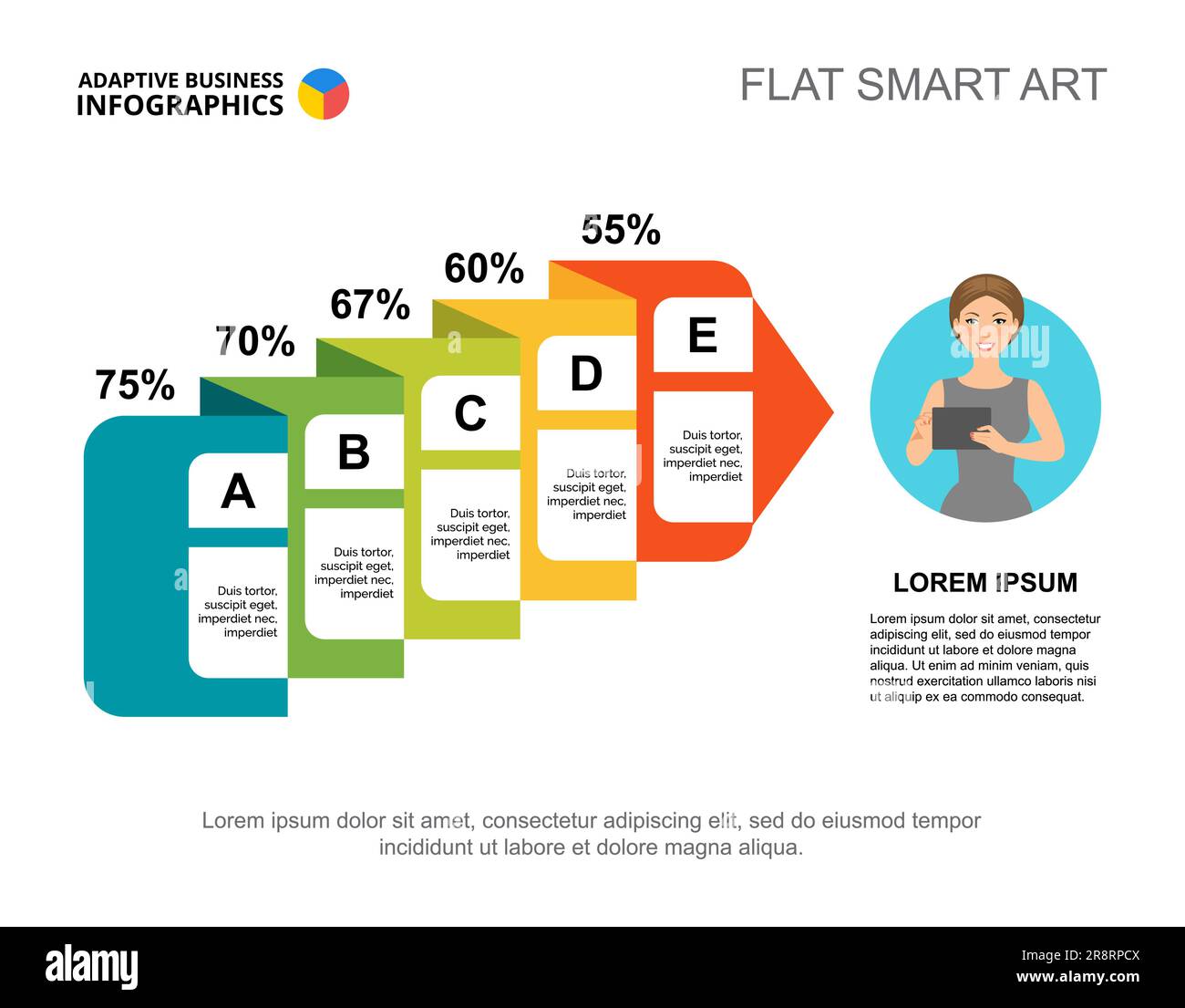 Flowchart with Percentage Slide Template Stock Vector Image & Art - Alamy