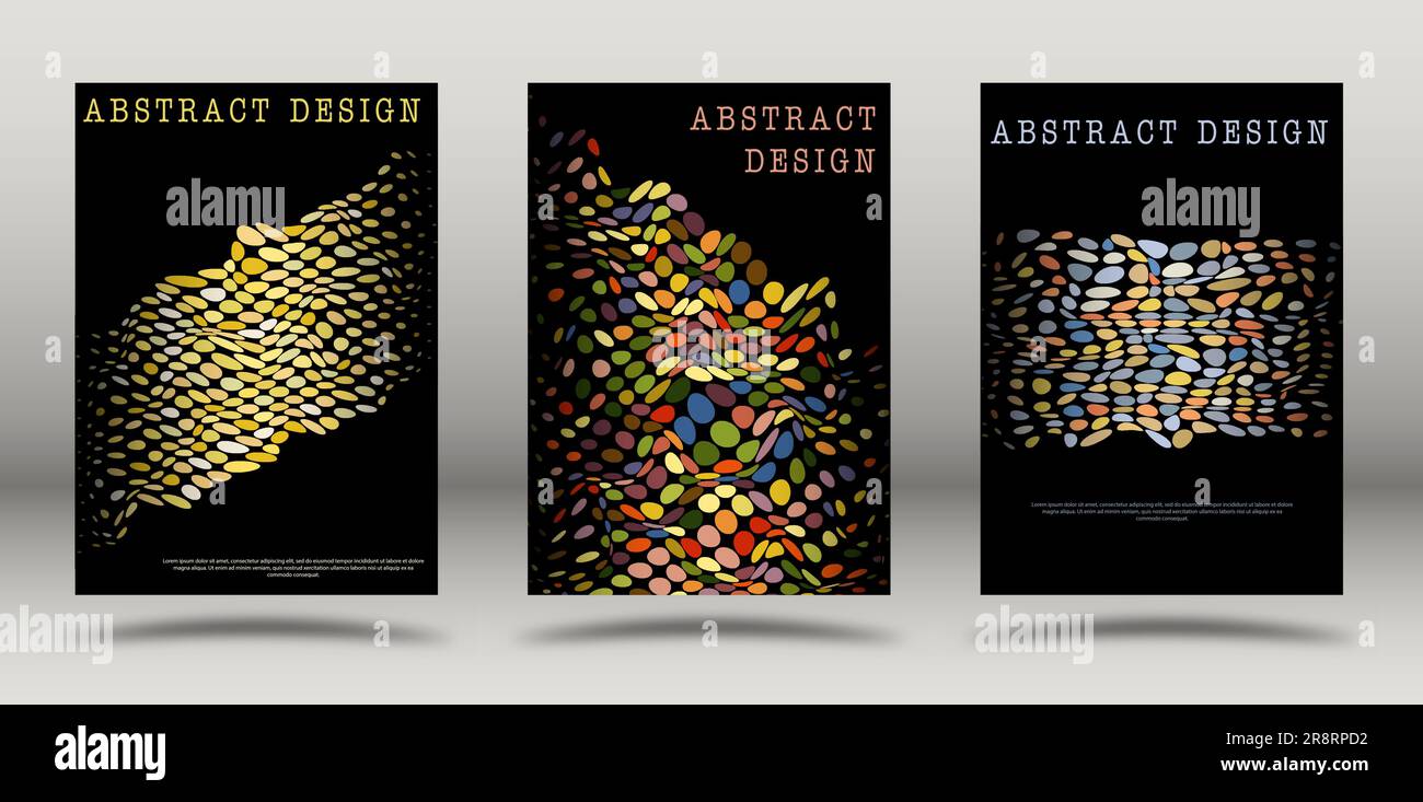 A set of templates with an abstract color composition. Layout for ...
