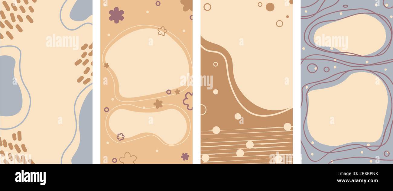 Set of pastel abstract vertical background in one style. Background for ...