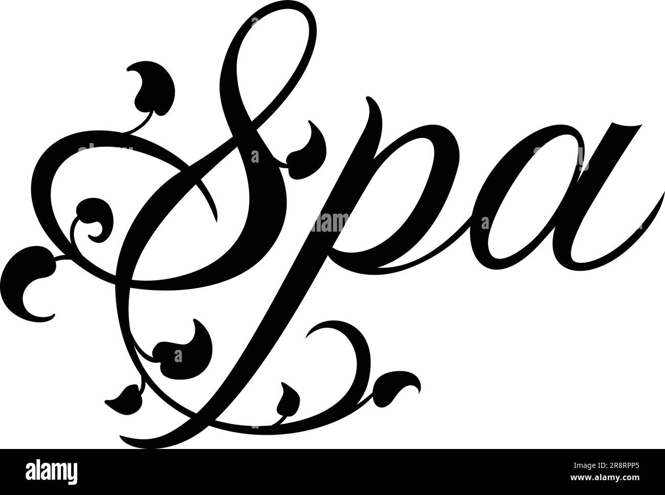Spa lettering with leaves Stock Vector Image & Art - Alamy