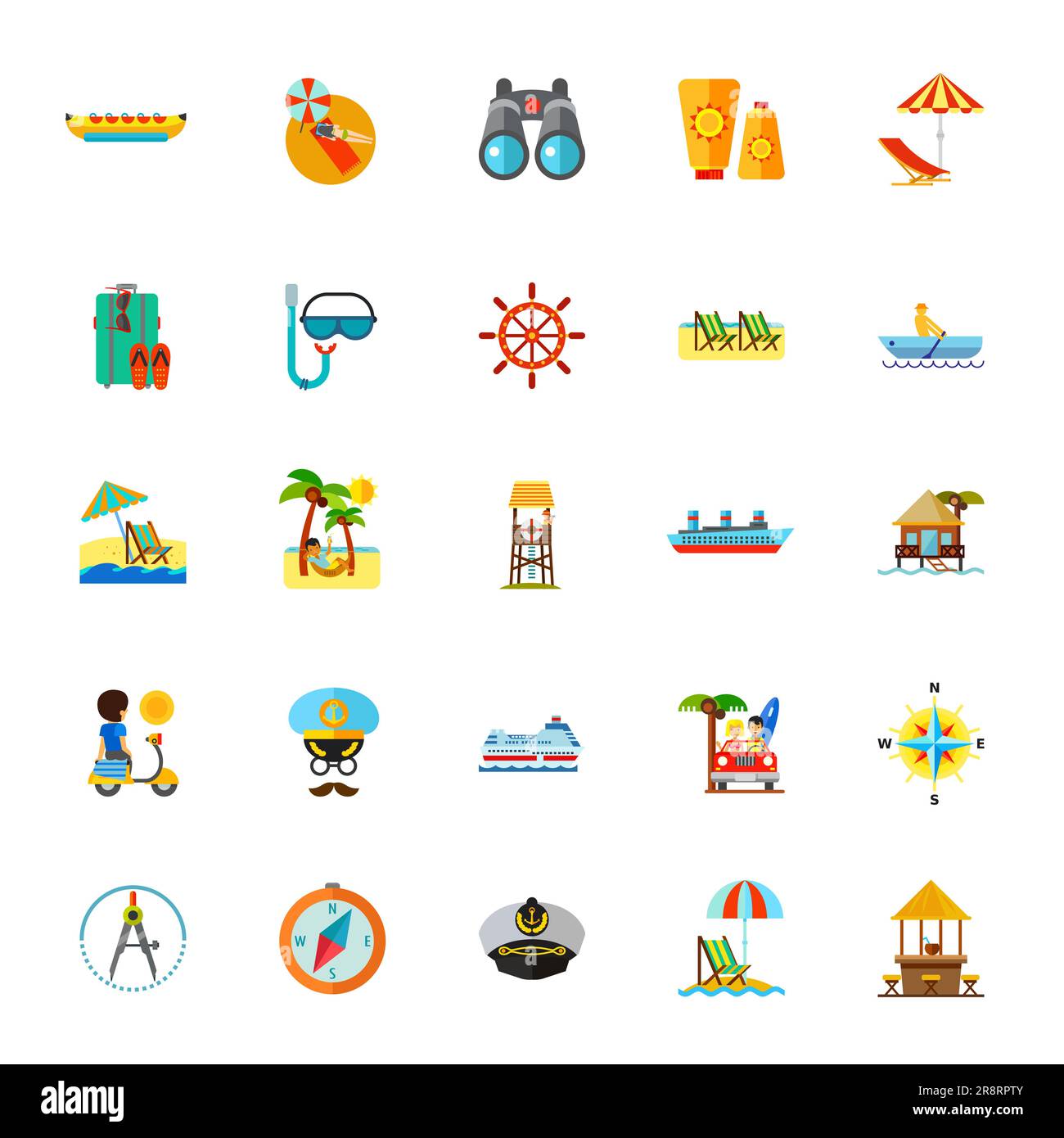 Summer resort travel icon set Stock Vector Image & Art - Alamy