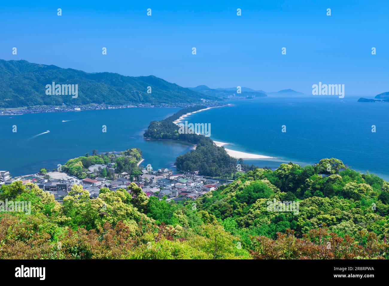 Amanohashidate in fresh green Stock Photo - Alamy