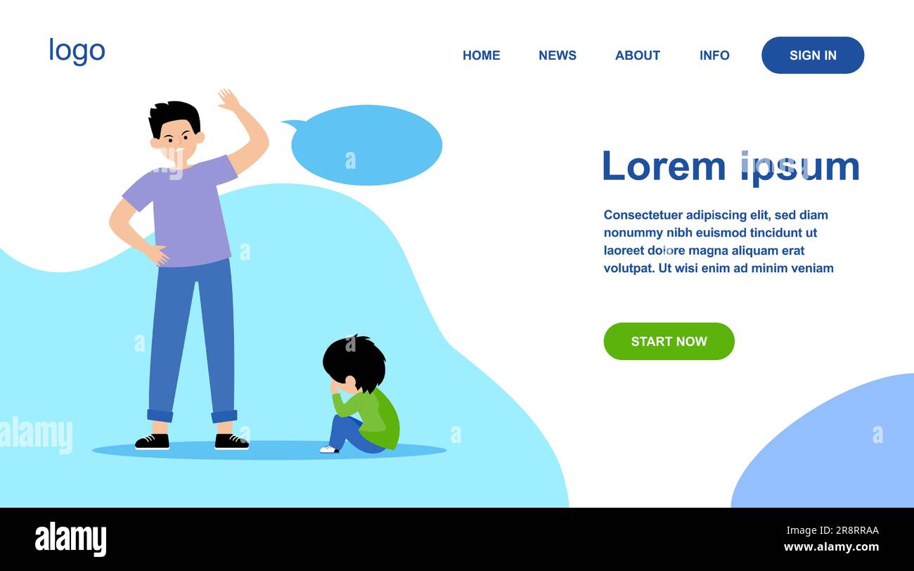 Angry father scolding his little son Stock Vector Image & Art - Alamy