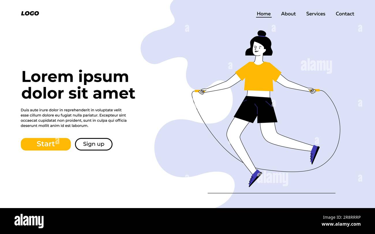 Young woman jumping rope Stock Vector Image & Art - Alamy