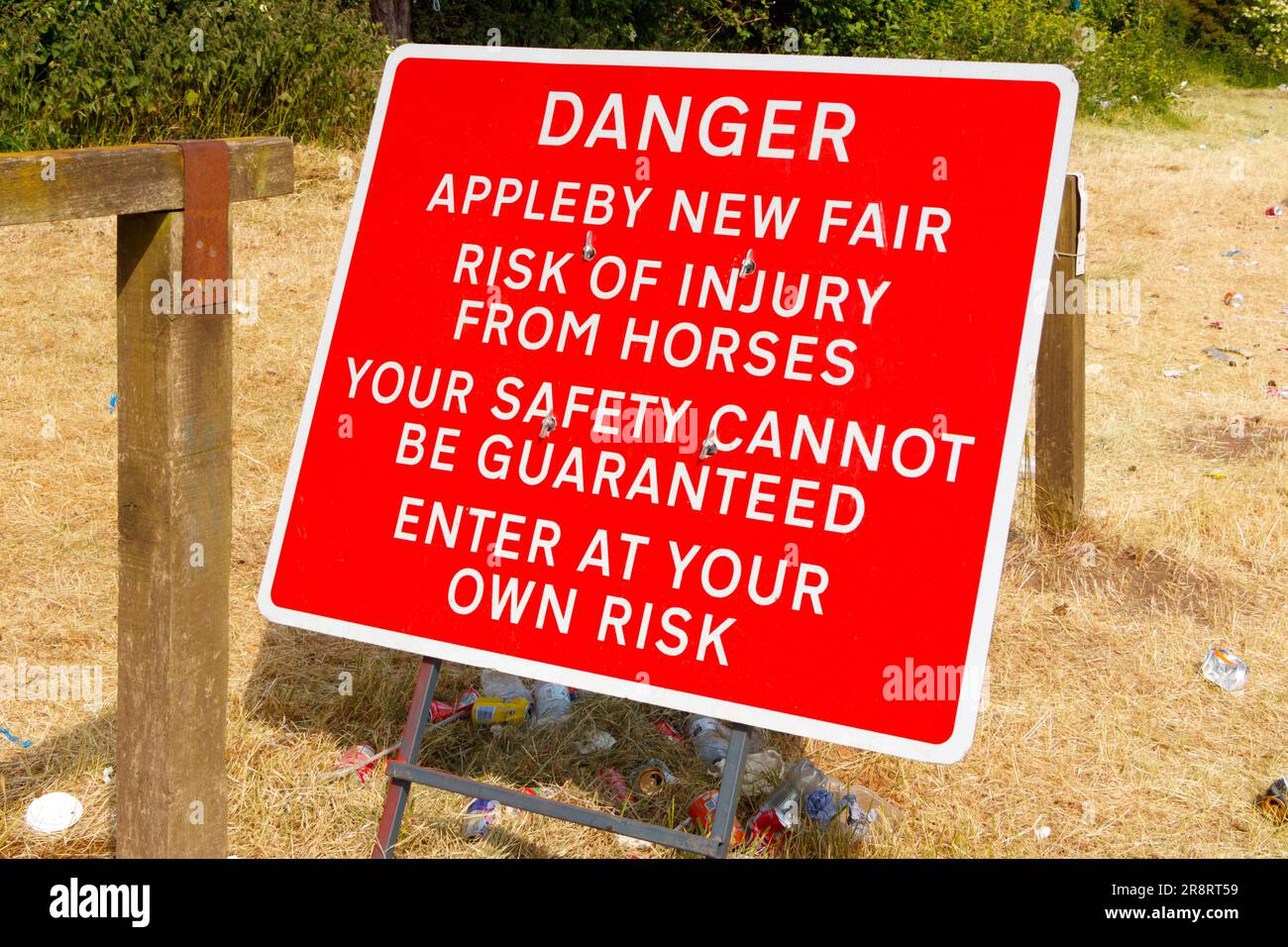 red warning sign danger of injury from horses and carts annual appleby ...