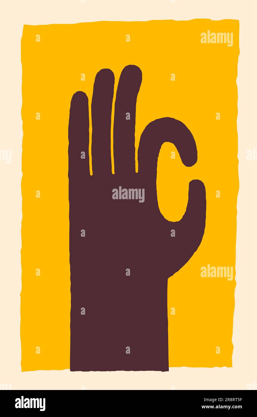 Gesture ok hand shows sign of okay vector illustration Stock Vector ...