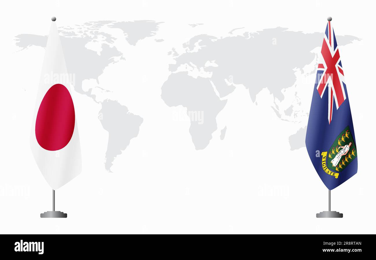 Japan and British Virgin Islands flags for official meeting against ...