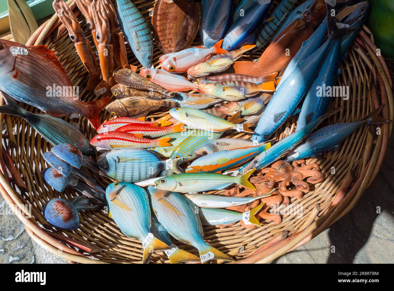 Cefalu, Sicily, Italy, Traditional fish object in porcelain at a ...