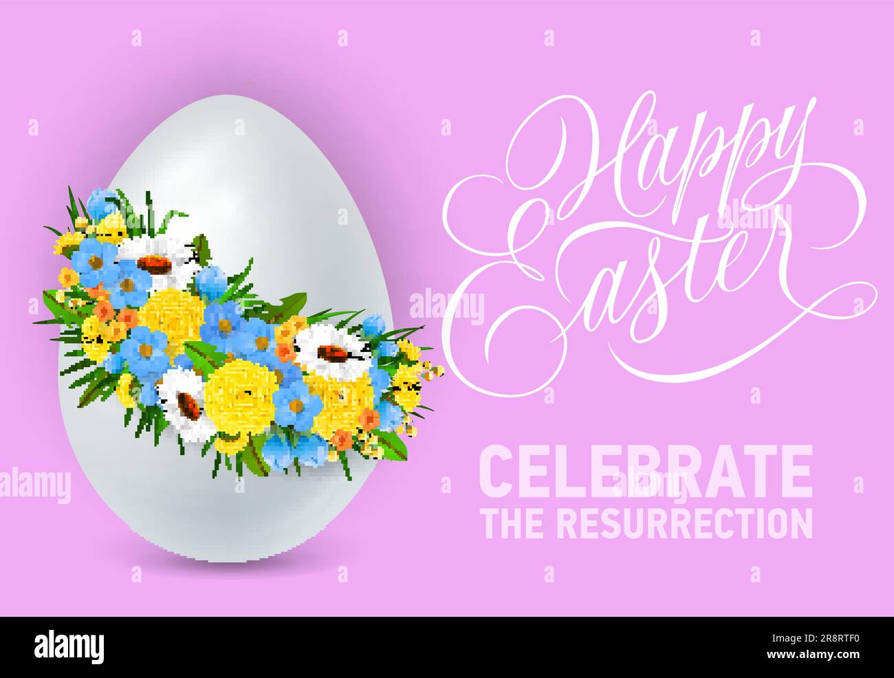 Happy Easter celebrate the resurrection greeting Stock Vector Image ...