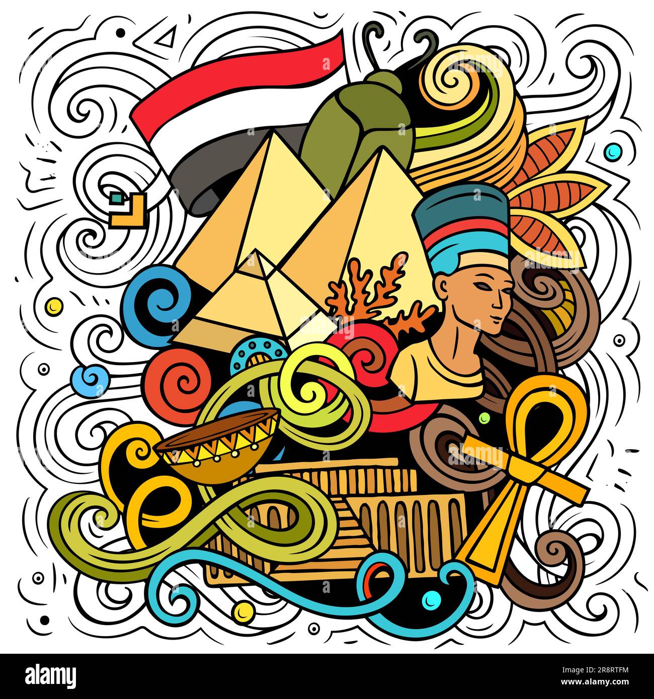 Egypt cartoon doodle illustration. Funny design. Creative vector ...
