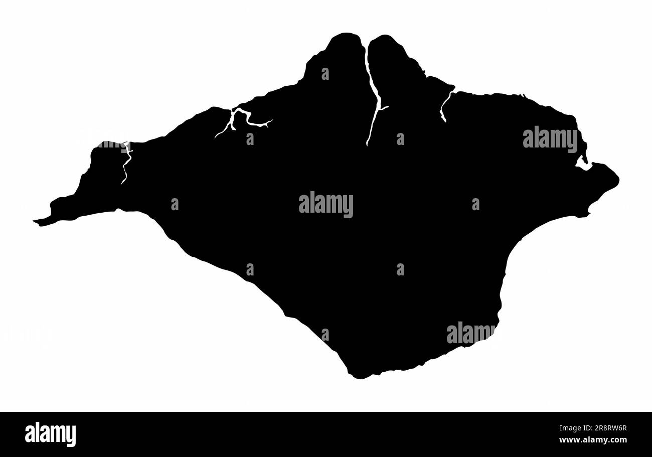 Isle of Wight map silhouette isolated on white background Stock Vector Image & Art - Alamy