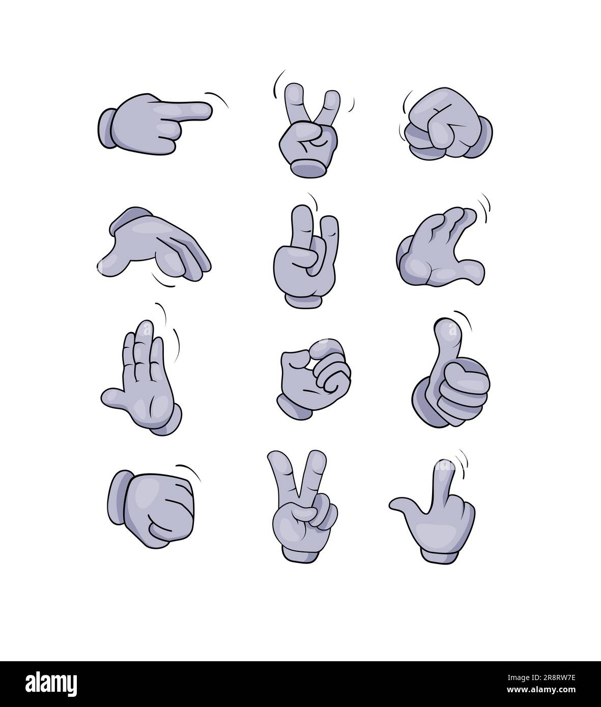 Cartoon character hands gestures set Stock Vector Image & Art - Alamy