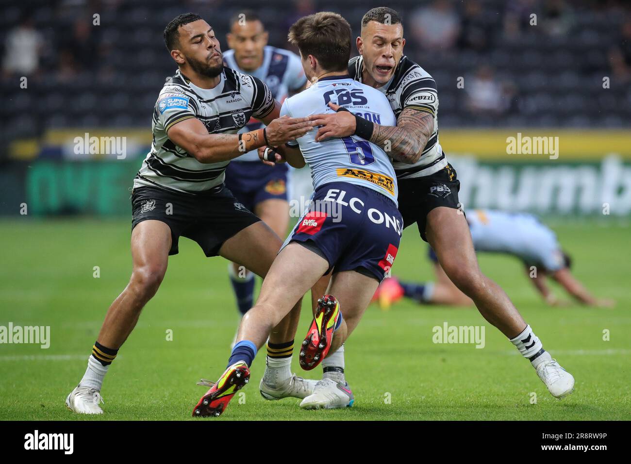 Carlos Tuimavave #3 of Hull FC and Darnell McIntosh #5 of Hull FC ...