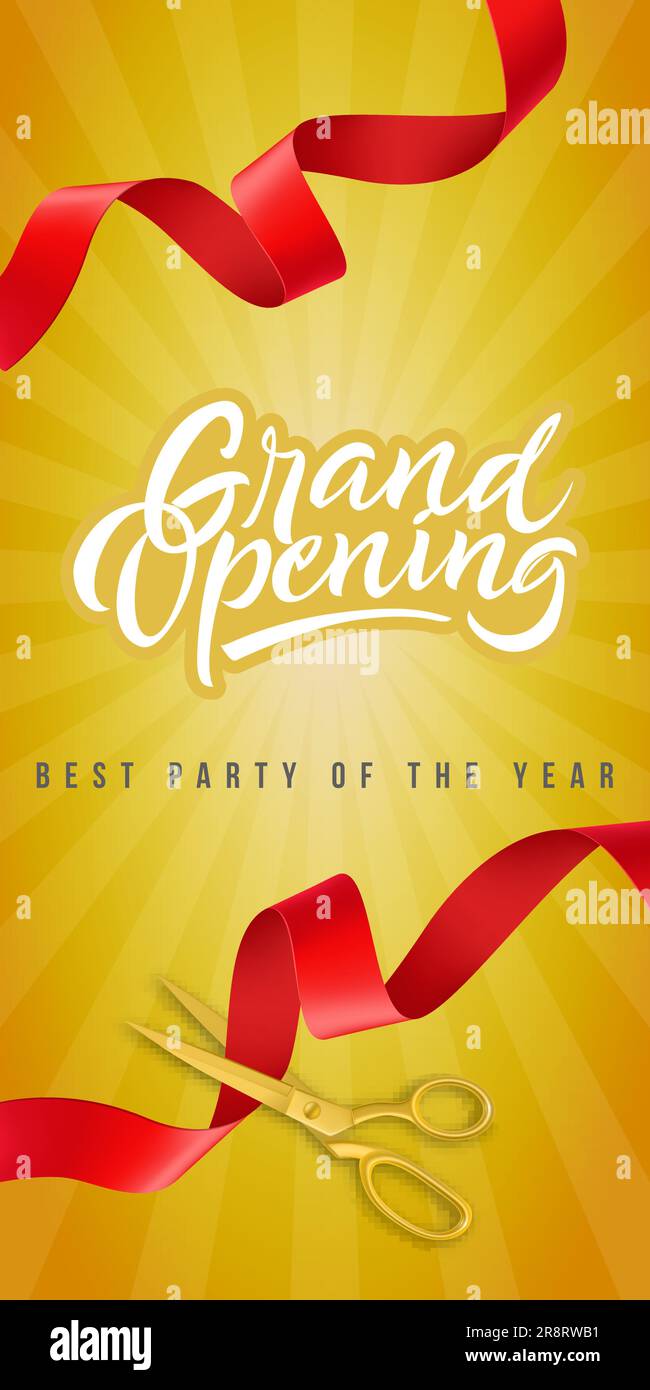 Grand opening, best party of the year vertical banner design Stock ...
