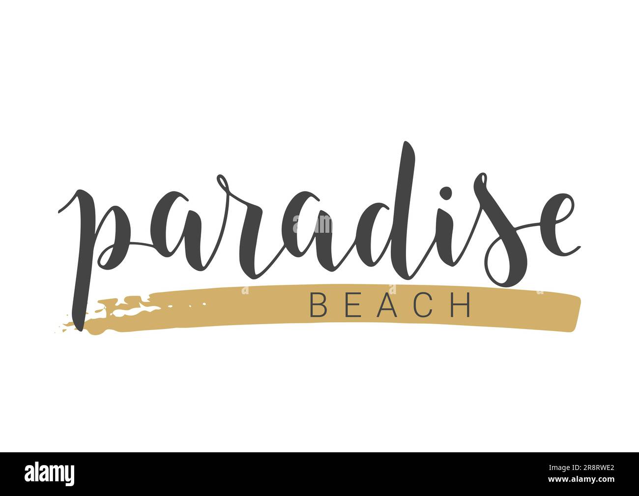 Vector Stock Illustration. Handwritten Lettering of Paradise Beach ...