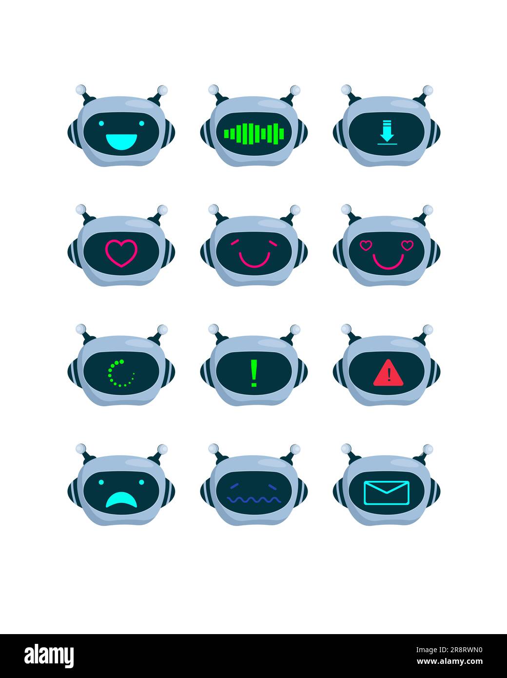 Sad face robot Stock Vector Images - Alamy