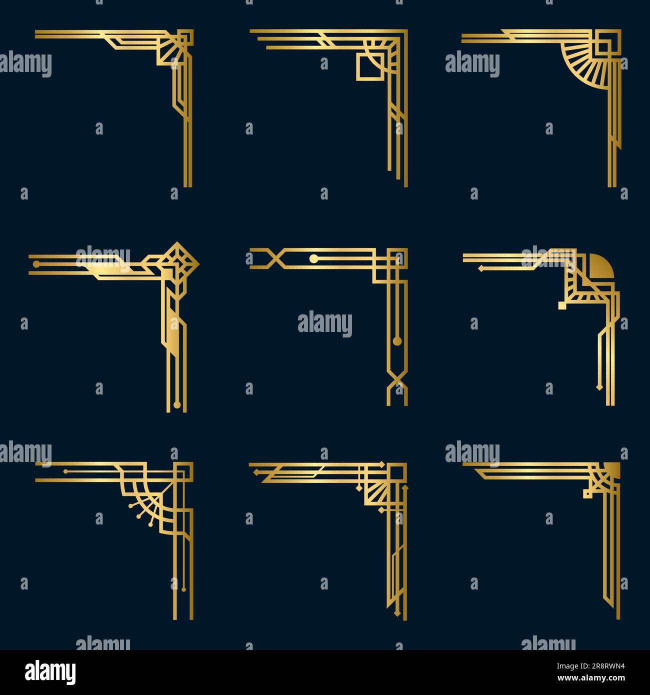 Gold frame corners Stock Vector Images - Alamy