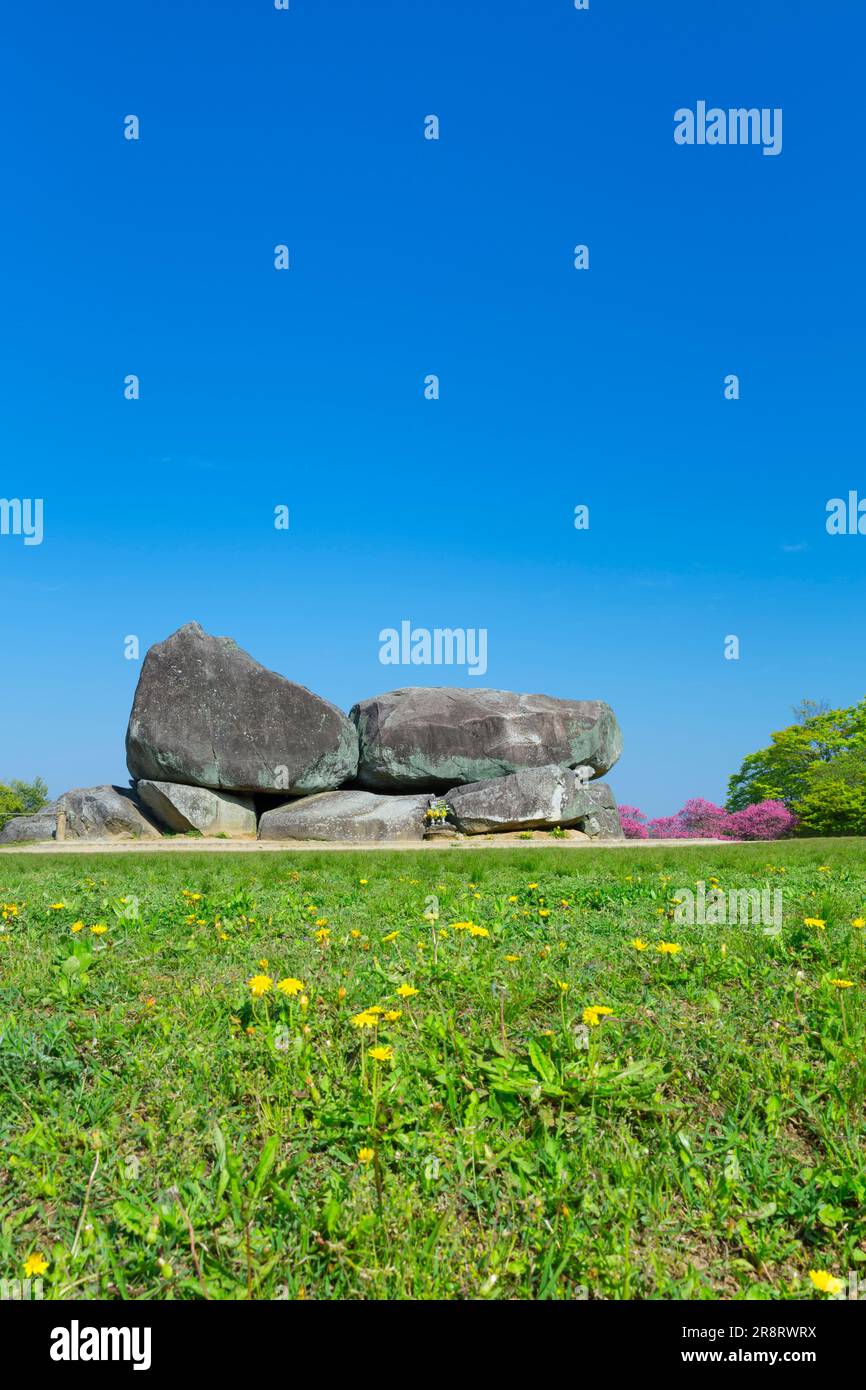 Spring stone stage tumulus Stock Photo - Alamy