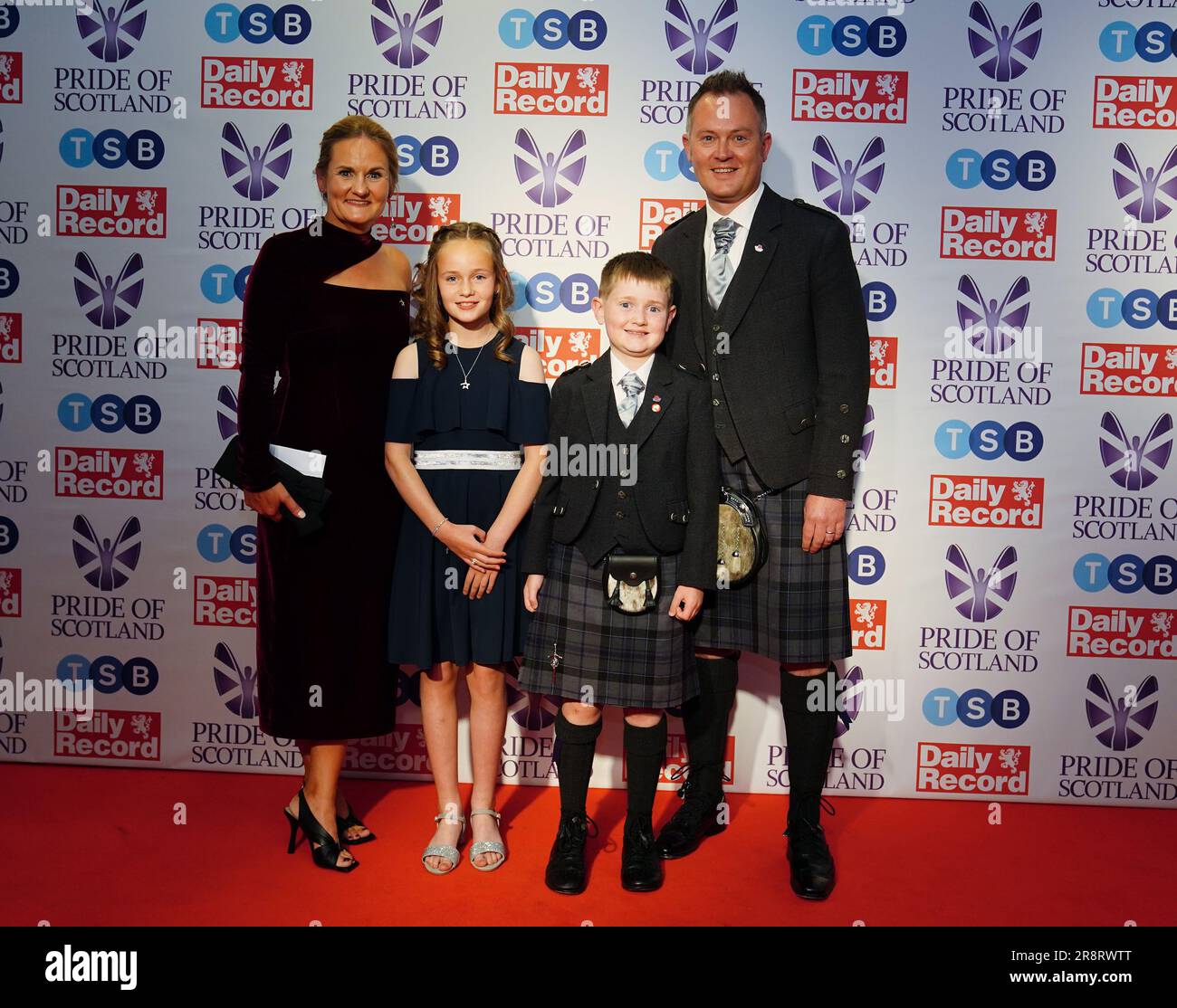 Harry and Grace Sinclair with parents arrive for the Pride of Scotland ...