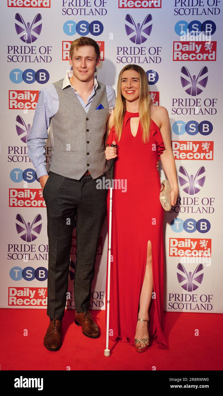 Stephen Clegg with sister Libby Clegg arrives for the Pride of Scotland ...