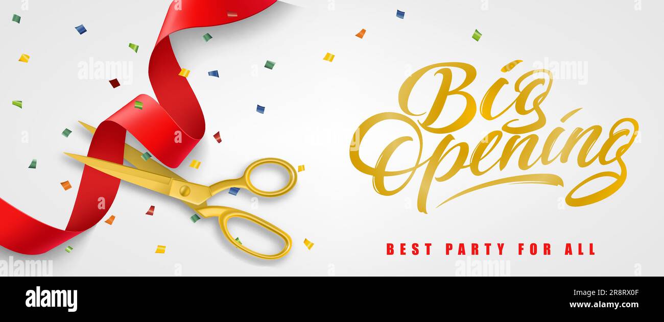 Big opening, best party for all festive banner design Stock Vector ...