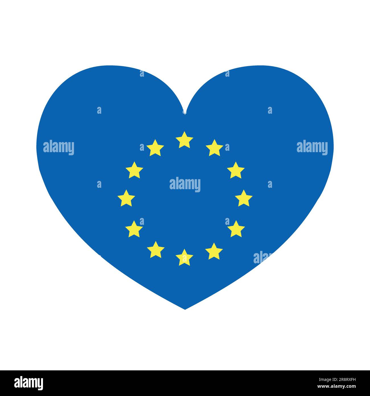 Vector flat European Union flag heart isolated on white background ...