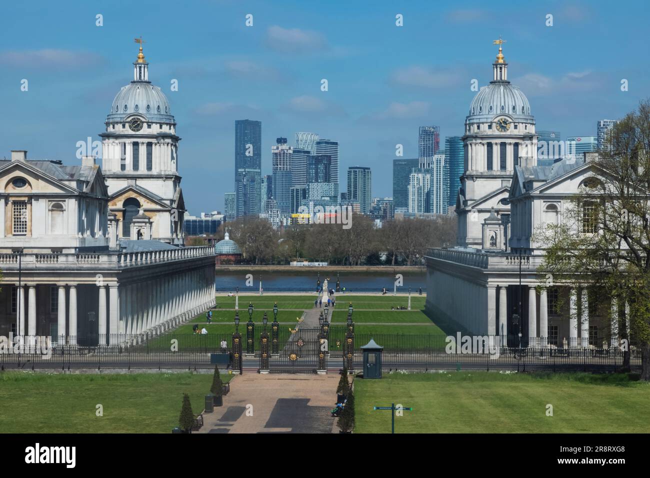 England, London, Greenwich, View of The Old Royal Naval College from ...
