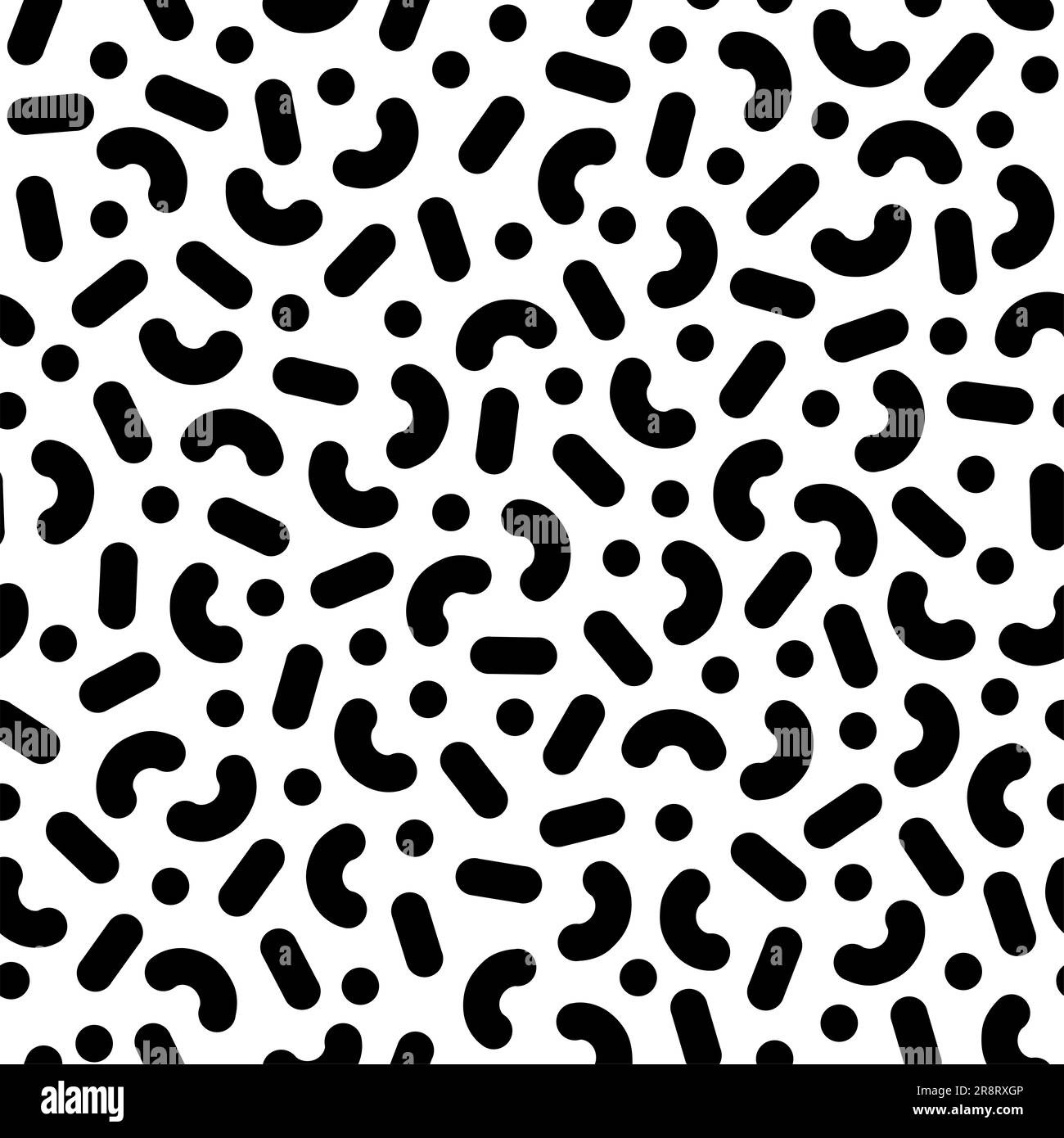 Cartoon confetti on black background Black and White Stock Photos ...
