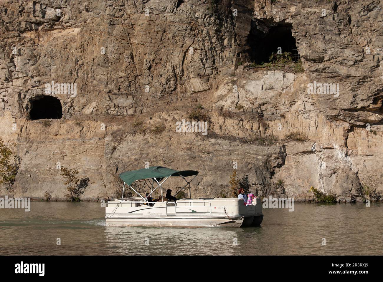 Georgia, Tbilisi - October 30, 2022: Tourists ride on a pleasure boat ...